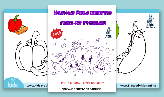 Healthy Food Coloring Pages for Preschool ⋆ Kids Activities