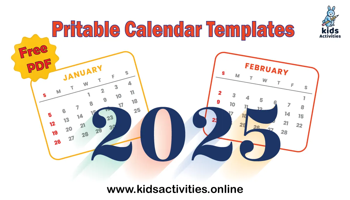 Free!- 2025 Calendar Printable Template PDF ⋆ Kids Activities