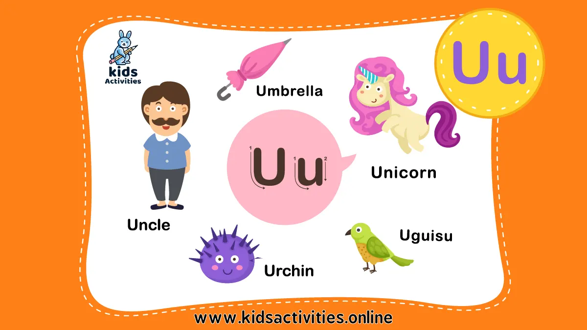 Preschool Words That Start With U u: Flashcards and Worksheets ⋆ Kids ...