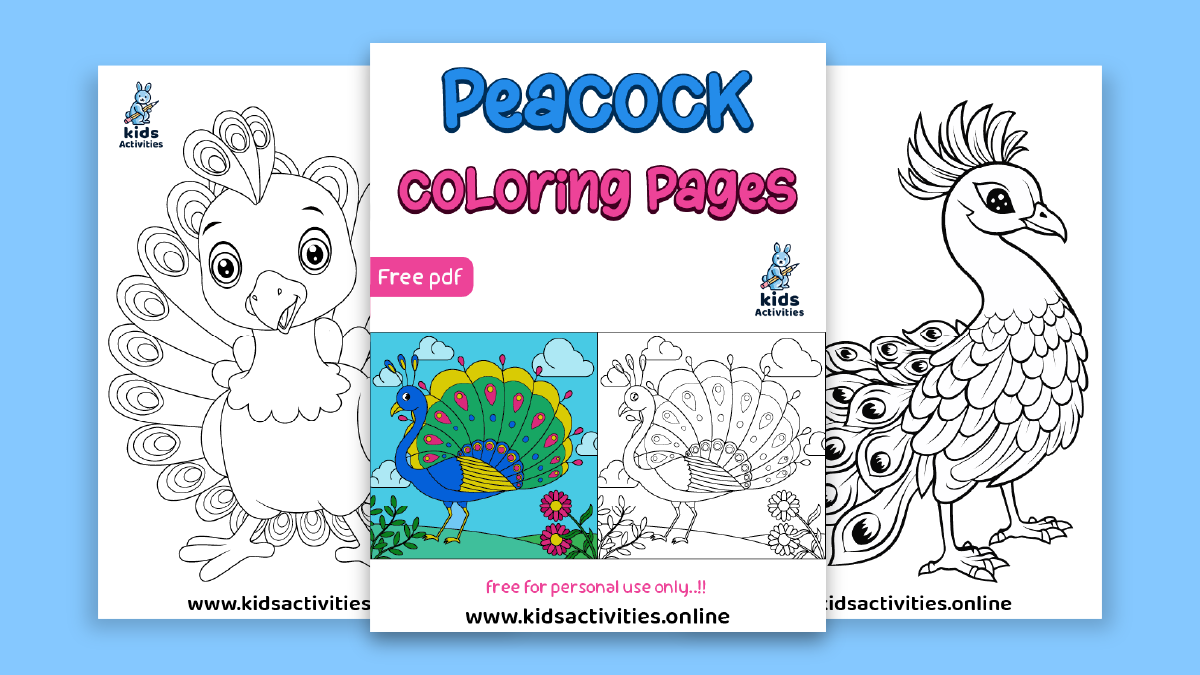 Free!- Printable Peacock Coloring Pages for Preschoolers ⋆ Kids Activities