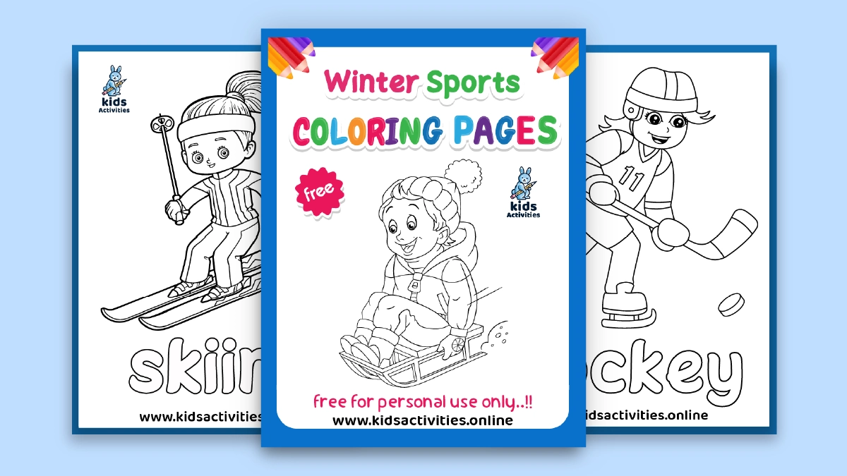 FREE! Printable Winter Sports Coloring Pages ⋆ Kids Activities