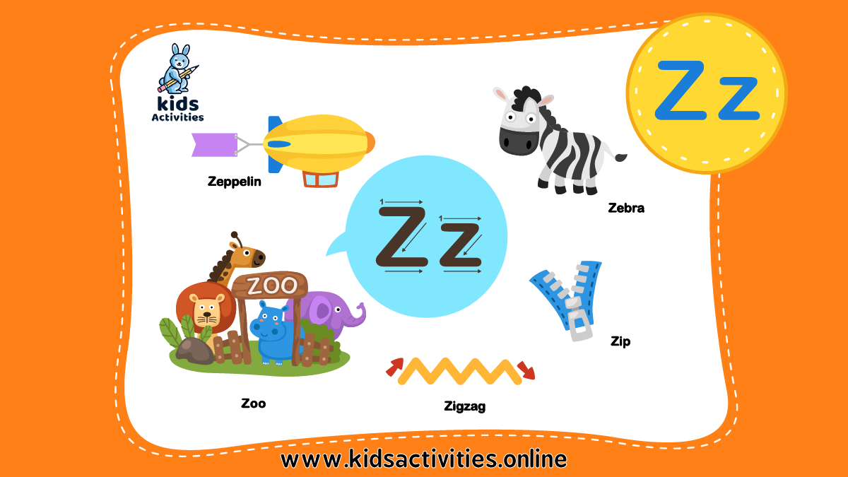 Preschool Words That Start With Z z: Flashcards and Worksheets ⋆ Kids ...
