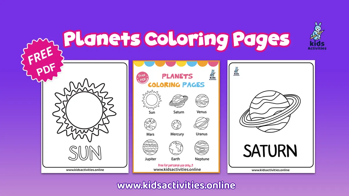 Free Printable Planets Coloring Pages ⋆ Kids Activities