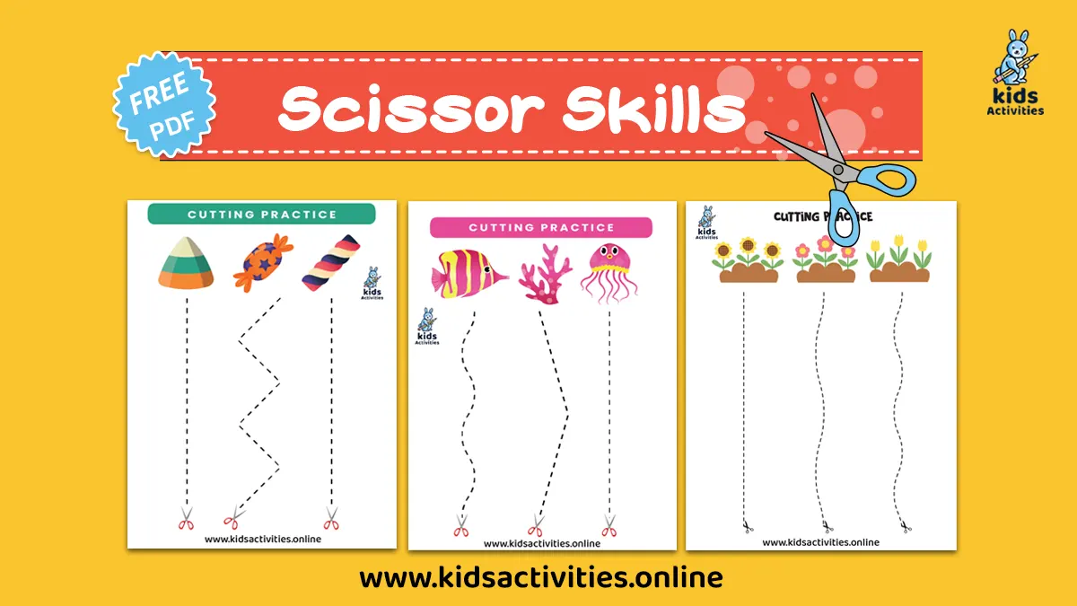 Free!- Printable Scissors Skills Activity for Toddlers ⋆ Kids Activities