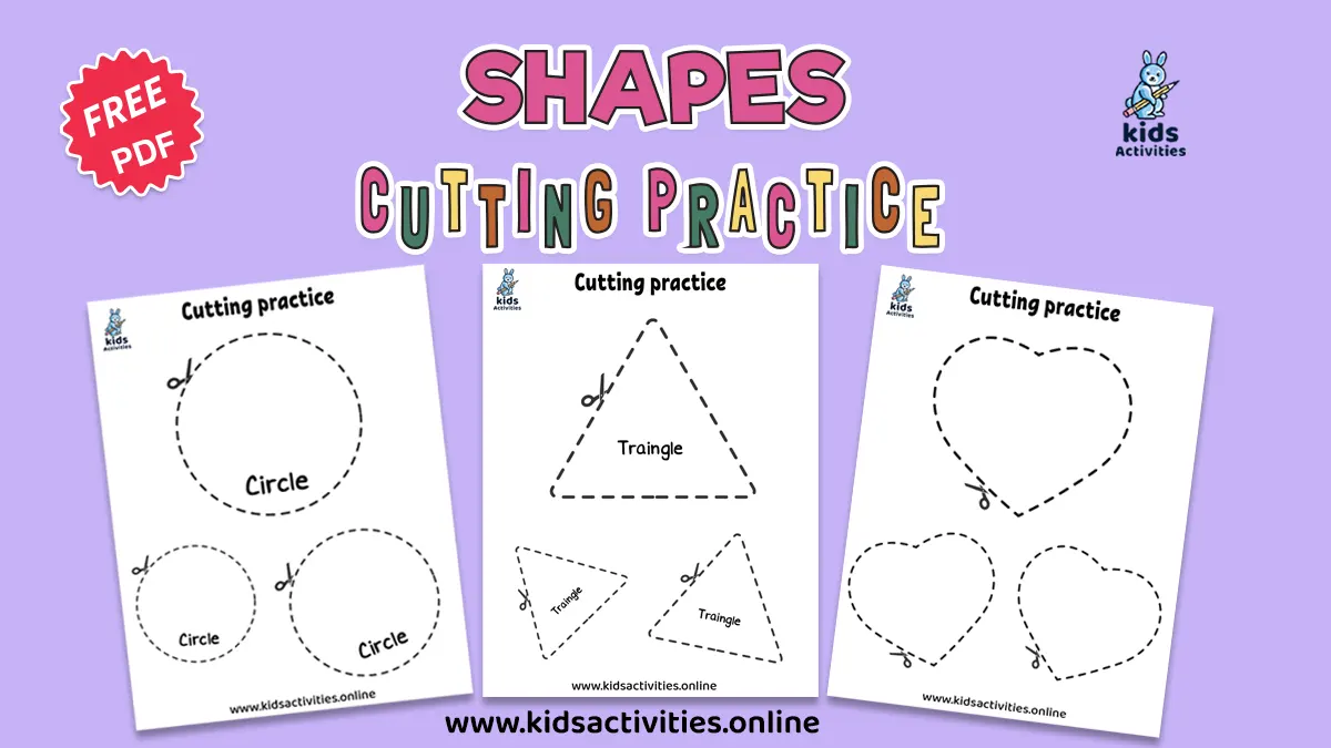 FREE Printable Shapes Cutting Practice ⋆ Kids Activities