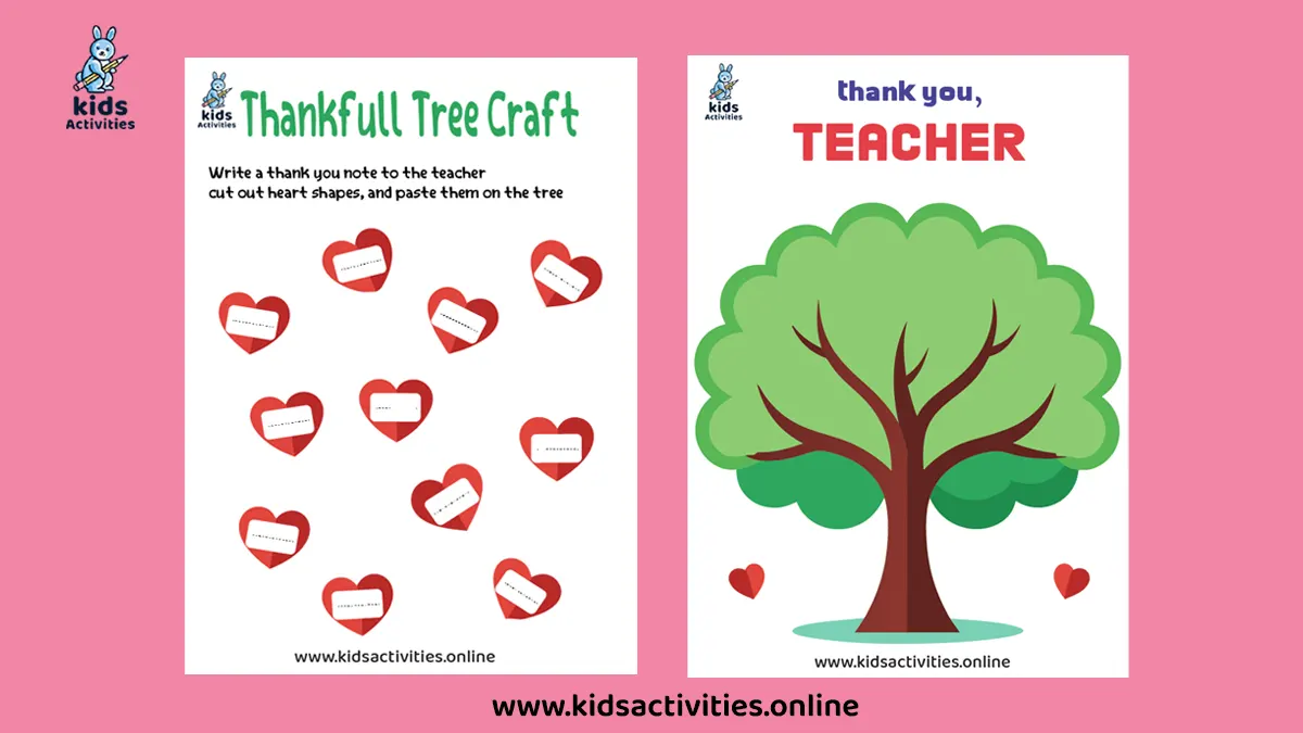 A Lovely Teachers Day activity : Thankful Tree Craft ⋆ Kids Activities