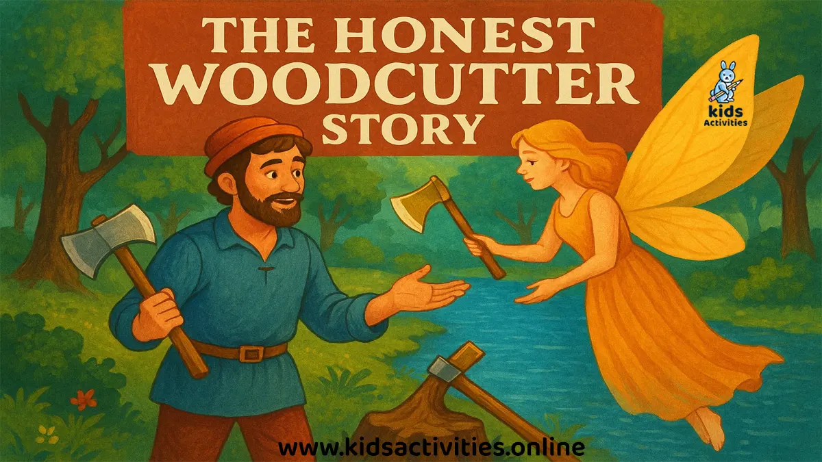 The Honest Woodcutter Story in English with Moral for Kids ⋆ Kids ...